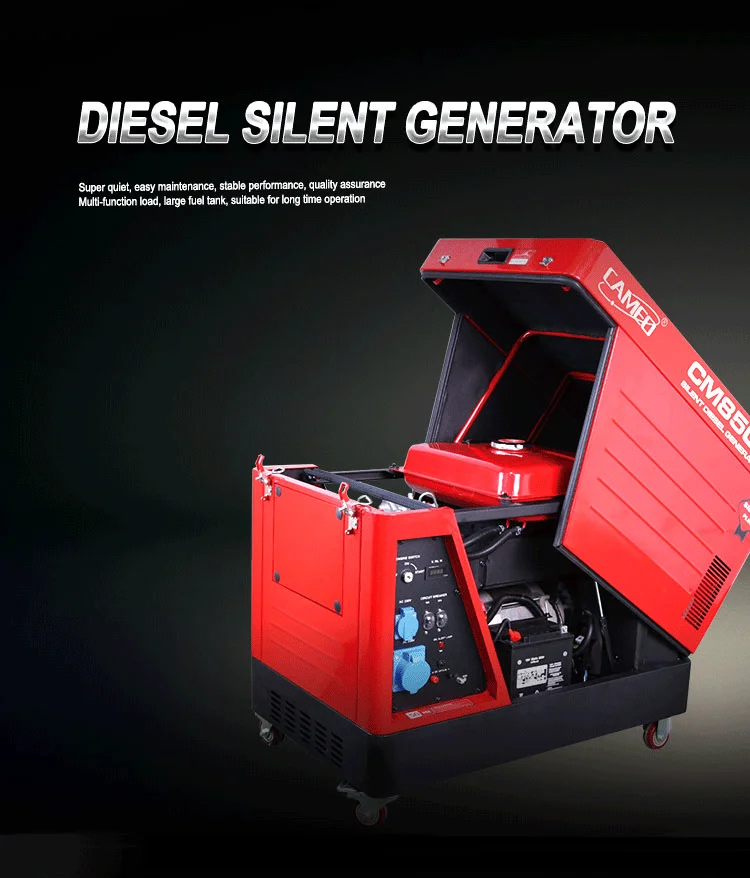 Clamshell Silent Diesel Generator Generator Electricity 6kw 6kva 6 Kw Kva 6000w 6000 Watt ...