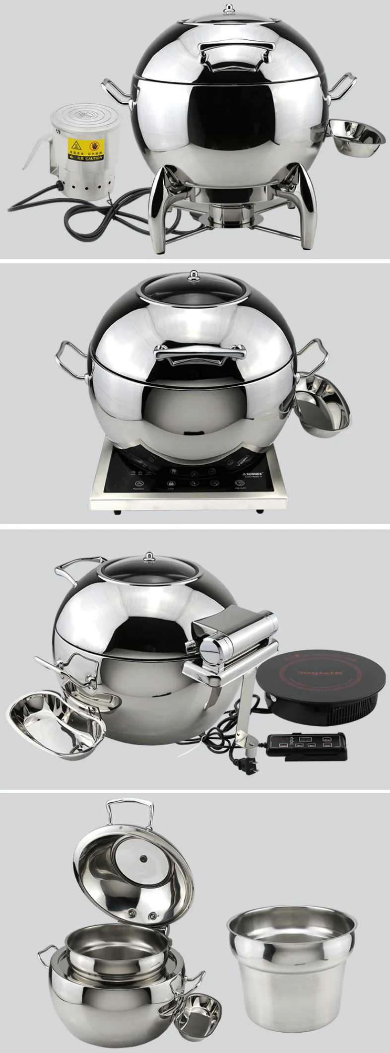 STAINLESS STEEL SOUP TUREEN CHAFING DISH BUFFET SOUP STATION WARMER ...