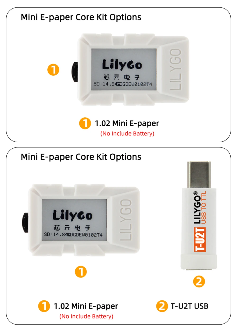 LILYGO Mini 1.02 Inch ESP32-S3 Core E-Paper Display Board ABS Shell with Wireless Wifi BLE ...