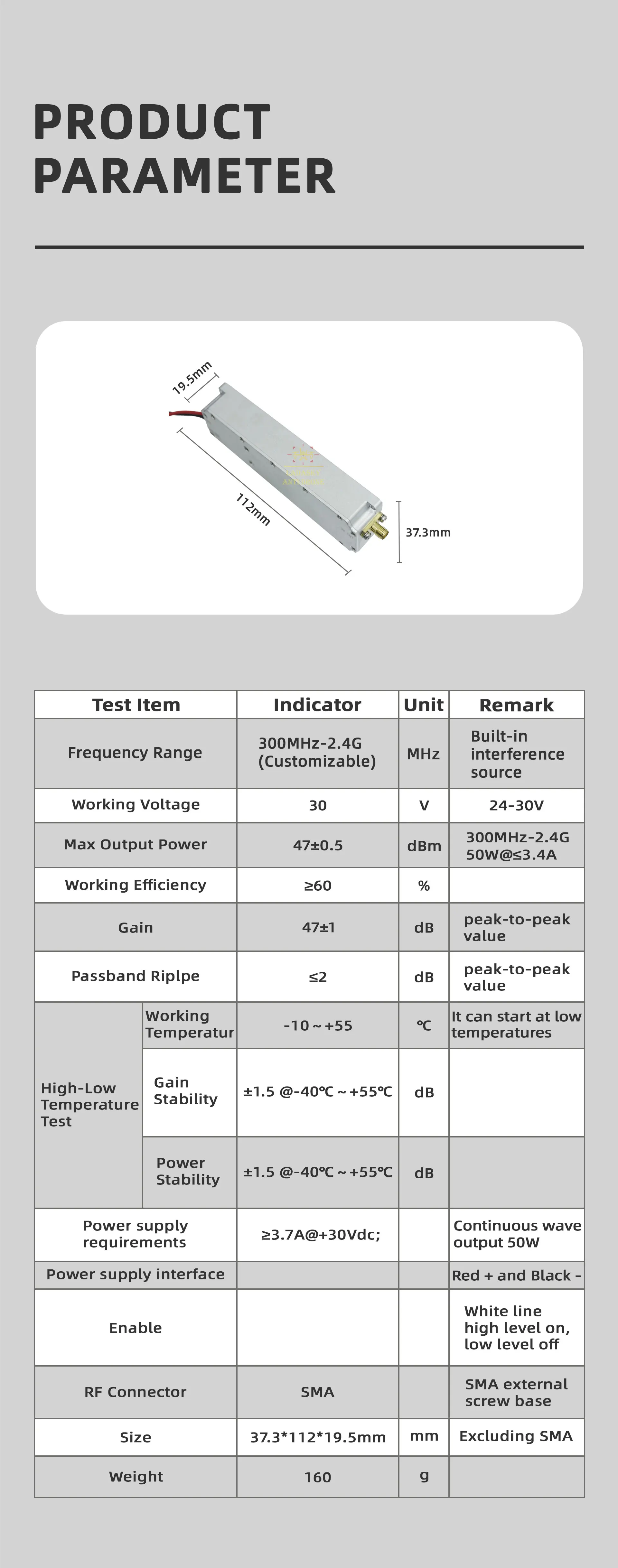 1.2G 50W PA GaN Anti Drone Module Counter Fpv anti fpv anti drone DJI ...