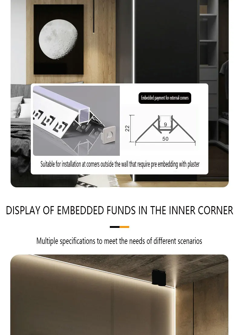 Hot Sale Led Linear Light Triangle Shape Led Aluminum Profile for ...