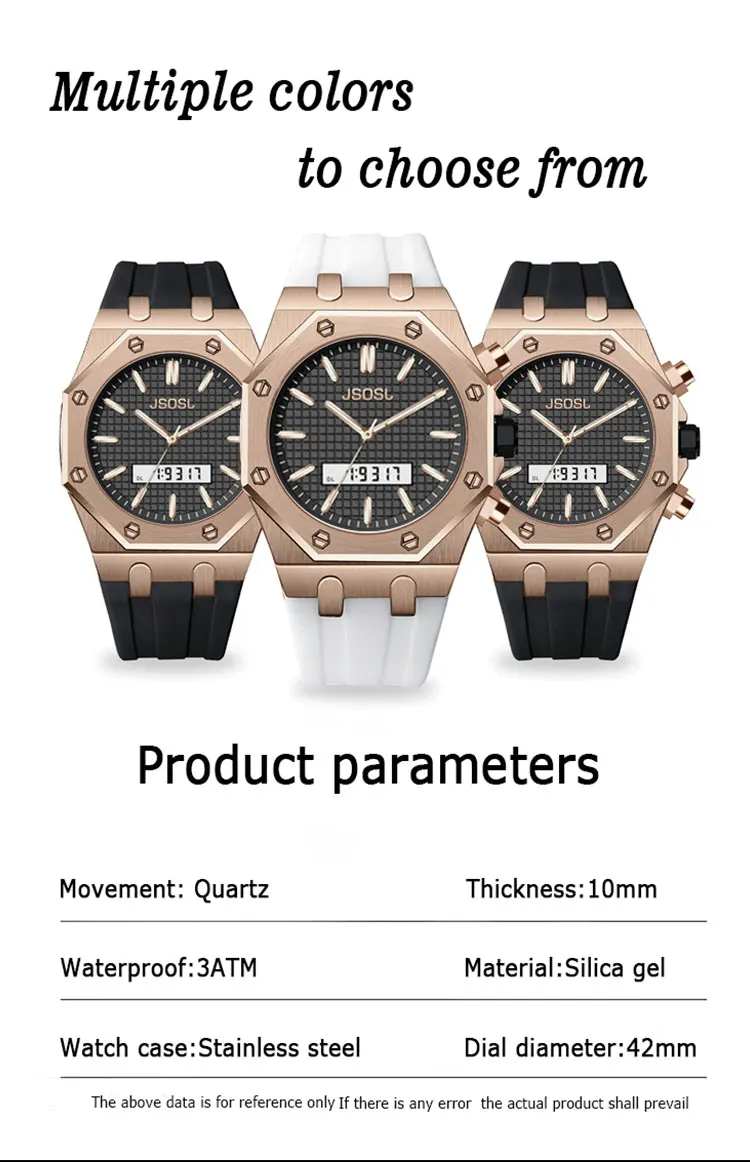 2023 Jsosj Explosive Leisure Quartz Movement Men's Sports Dual Display ...