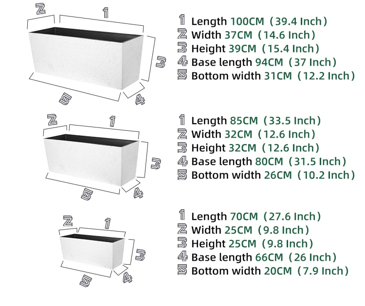 Planters Large Outdoor Big Size Plants Pots Flower Green Garden Planter ...