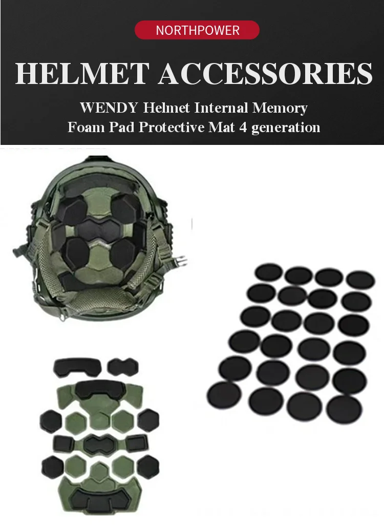 WENDY Helmet Internal Memory Foam Pad Protective Mat 4 Generation ...