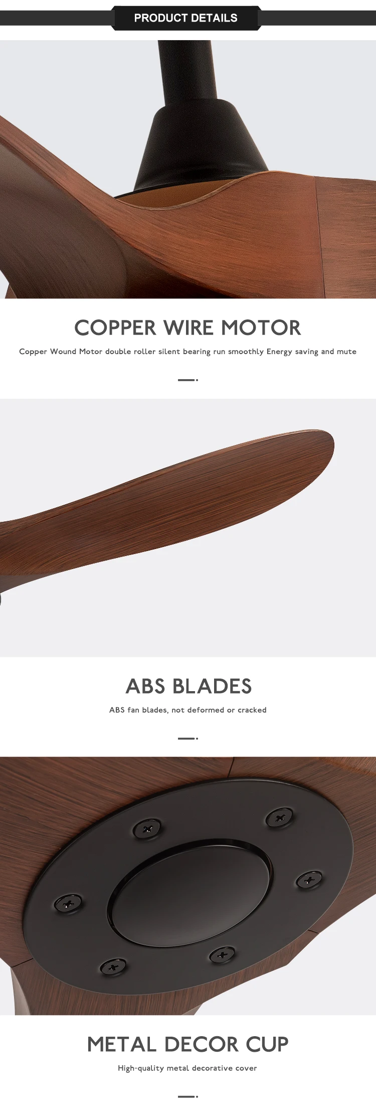 HSG Model 666 Ceiling Fan - Lightweight & Stylish Airflow