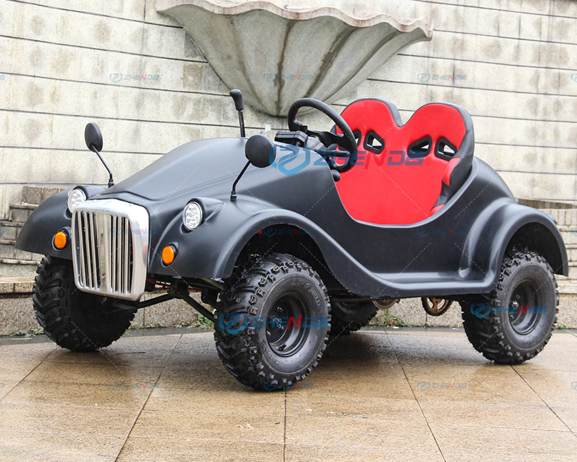 Red Electric Mini Classic Car Classic Sightseeing Car for Adults ...