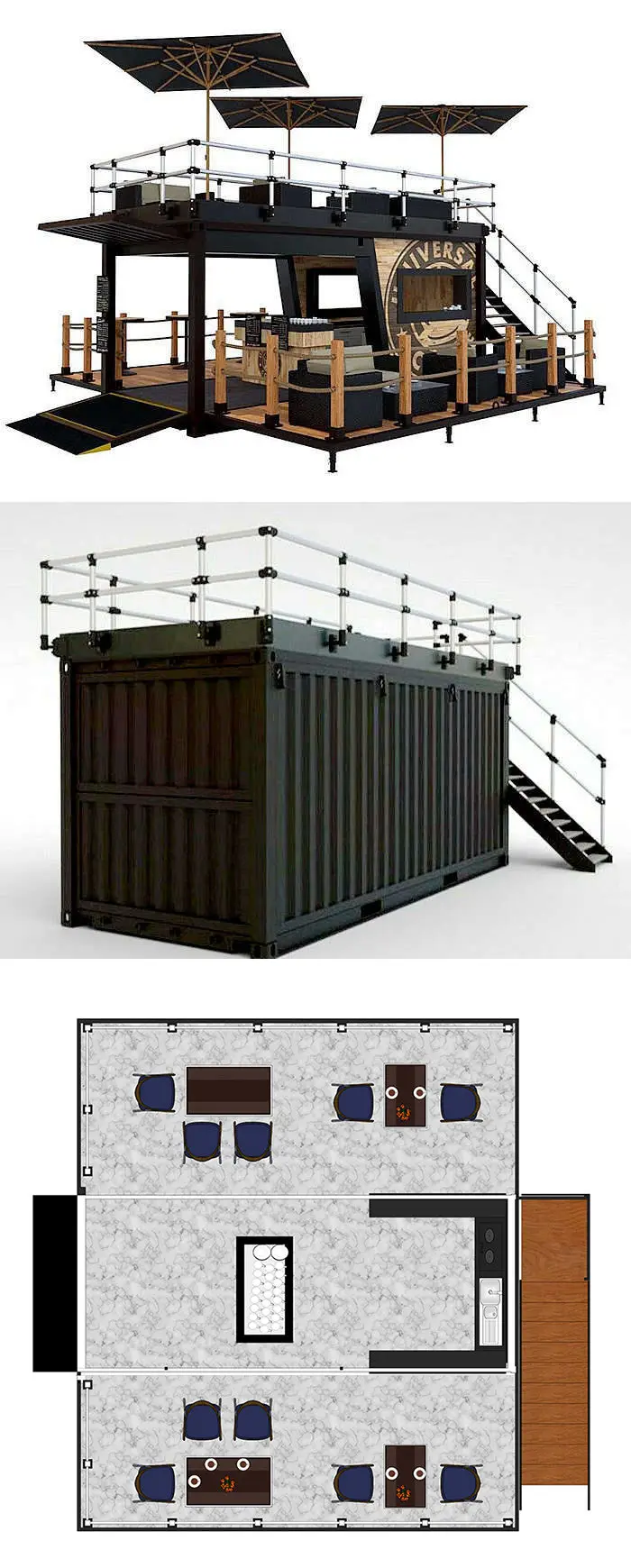 20ft Custom Shipping Container Portable Kitchen Restaurant Coffee Shop ...