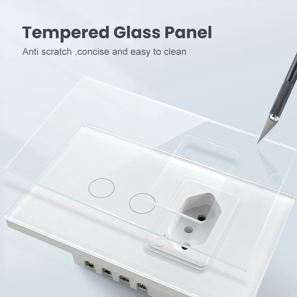 Tuya 1/2 Gang Wifi Smart Home Wireless Touch Light Wall Switches Brazil ...
