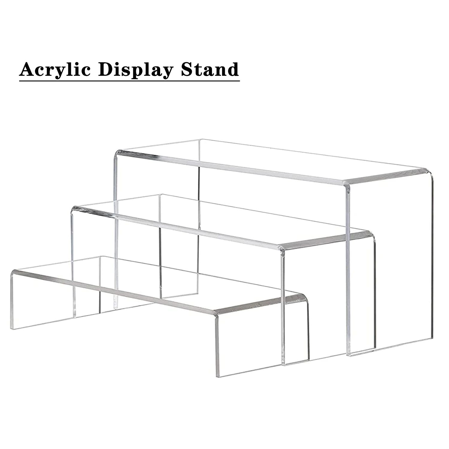 Rectangular Clear Acrylic Display Stand Showcase Collectibles Suitable ...