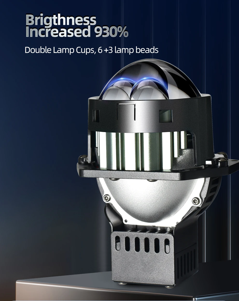 Dual Laser 180W Auto 3 Inch Bi LED Projector Lens for Car Lights