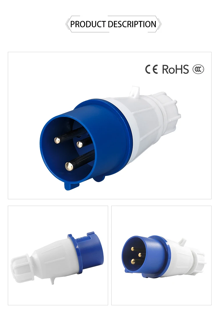 IEC CEE 230V 16A 32A Industrial Socket Electrical IP44 3pin Plugs