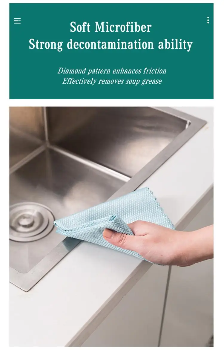 Microfiber Glass Polishing Towel Fish Scale Cloth For Cleaning - Buy ...