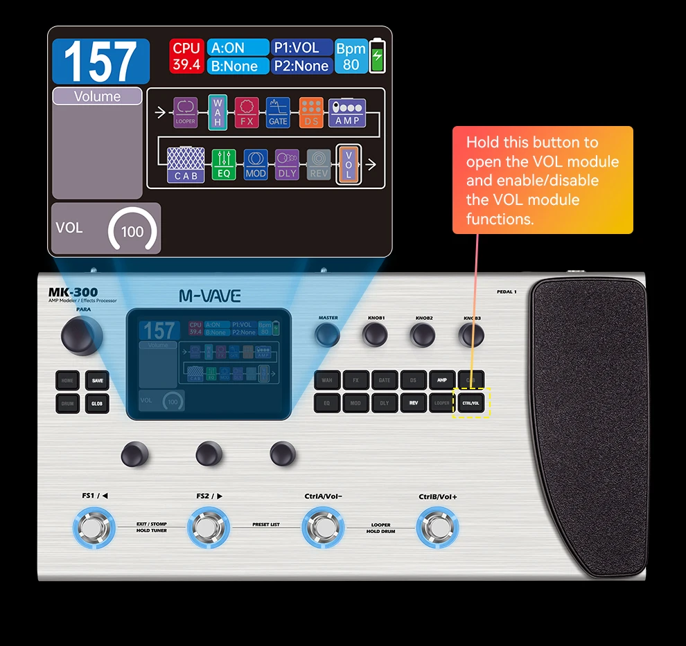 M-vave MK-300 Multi Effects - Authentic Tube Amp Tones