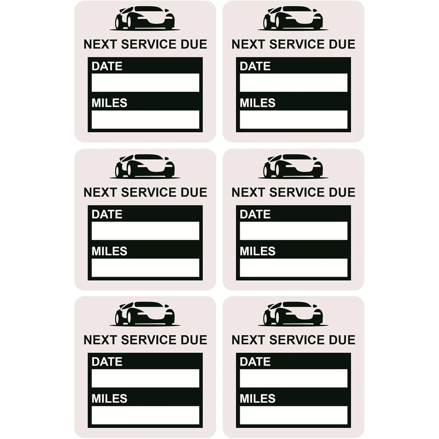 Oil Change Stickers Static Cling, Square Black Next Due StickerEasy to ...