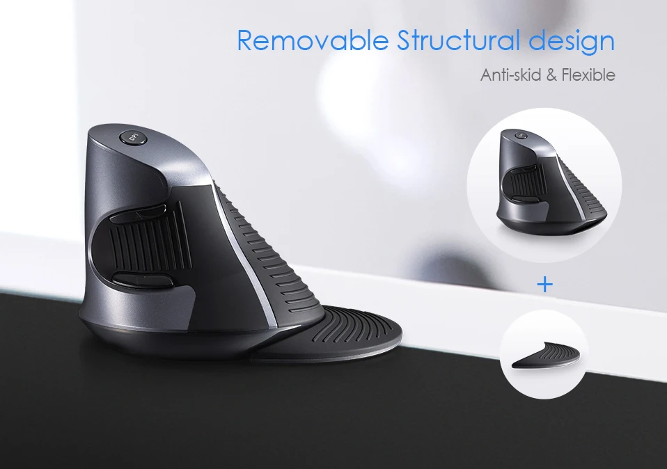 M618 GX Ergonomic Vertical Wireless Mouse - 6 Buttons, 1600DPI