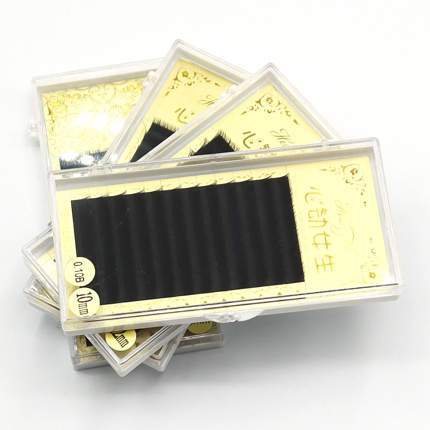 Custom Professional Eyelash Extension Matte Black Flat Lashes C D Curl ...