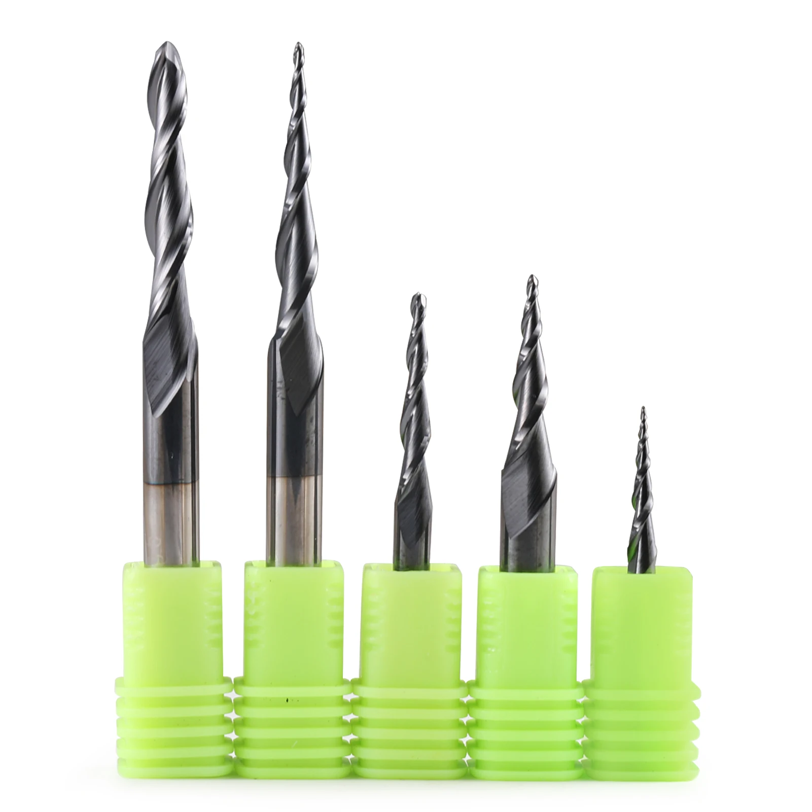 HOZLY 3.175/4/6/8mm Coated Tapered Ball Nose End Mill Tungsten solid ...