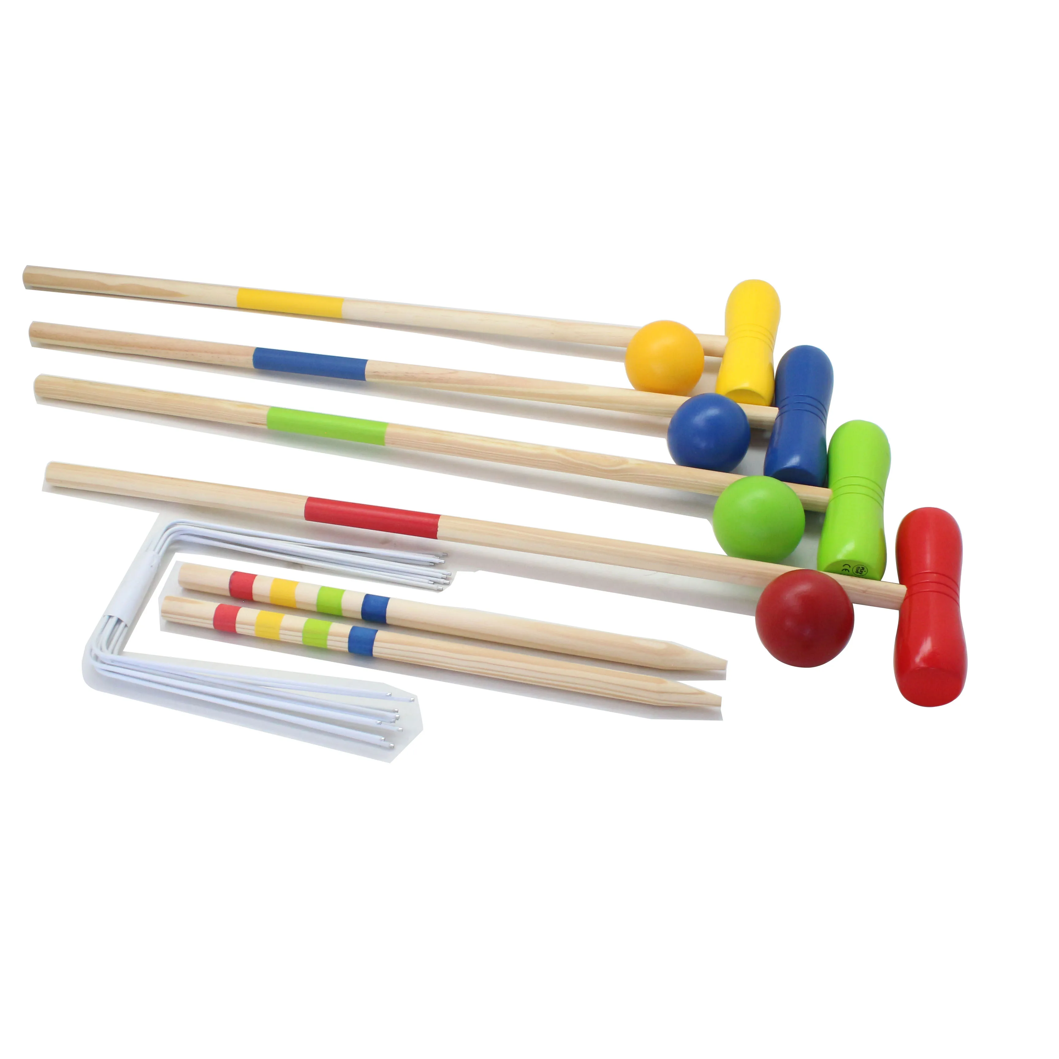 4 Player Croquet Set - High Quality Wooden Mallets & Balls