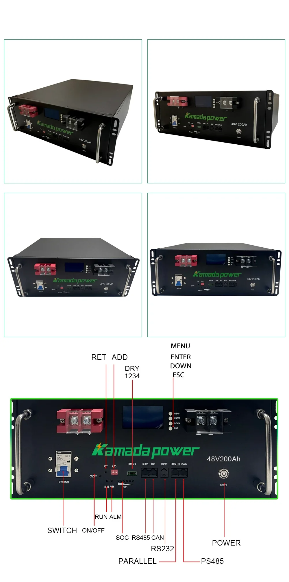 Factory 48v Server Rack Battery 10kwh 20kwh 30kwh 40kwh Server Rack ...