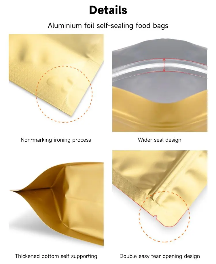 Tendee Aluminum Foil Zip Lock Doypack - Smell Proof Food Bags