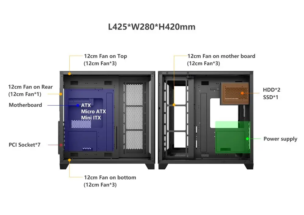 Rgb Atx Desktop Case Pc Gaming Computer Cases De Pc Case Gamer Casin ...