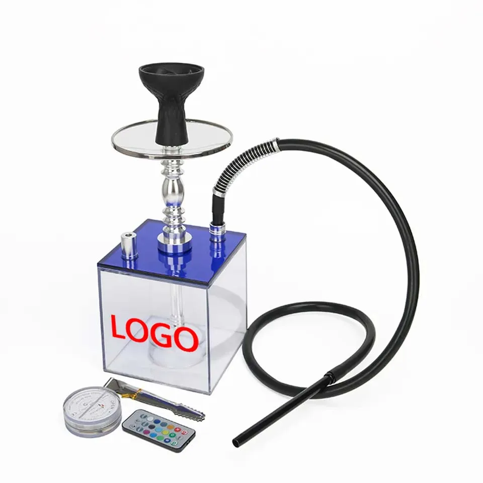 5 Colors Cube Hookah LED Shisha Acrylic Sheesha Nargile Wholesale ...