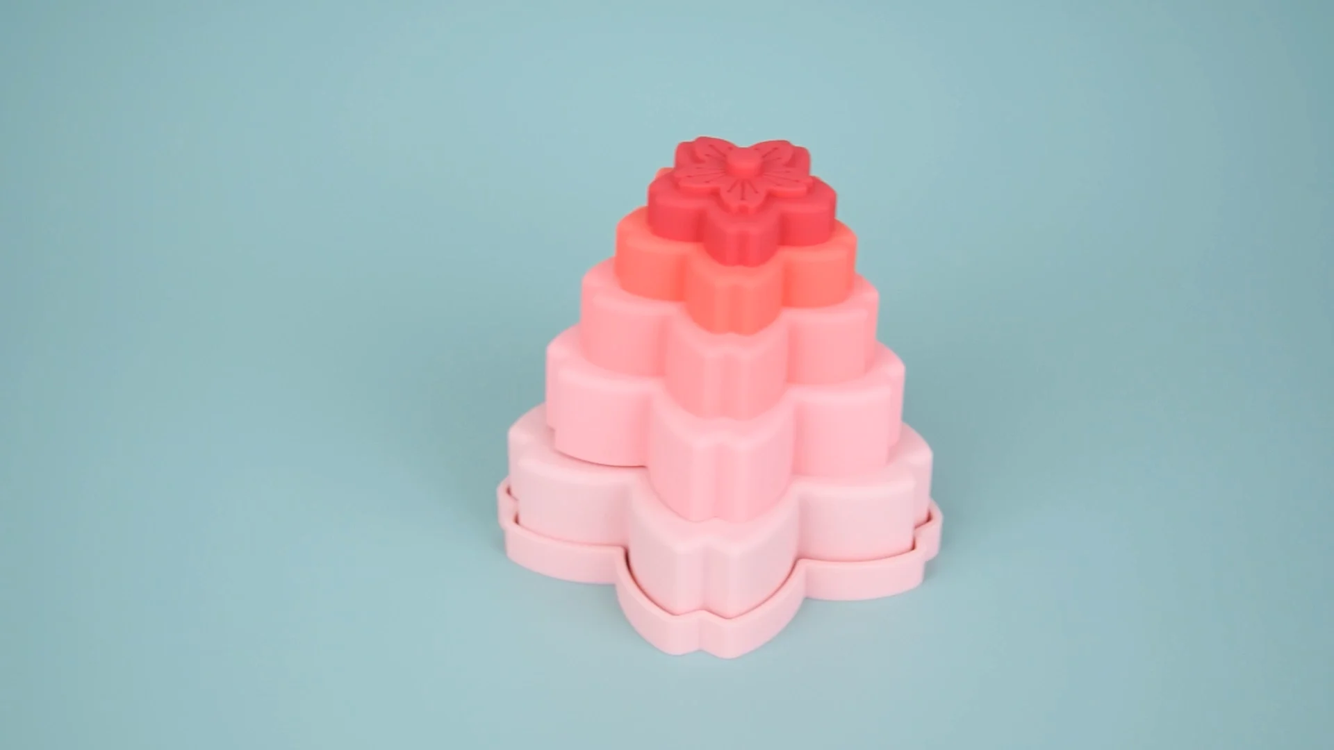 Petal Shape Design Bpa Free Silicone Kids Stacking Blocks Educational ...