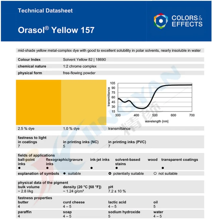 금속 복합 염료 분말 Orasol 157 용제 노란색 82 인쇄 코팅을위한 외관 독일 기술| Alibaba.com