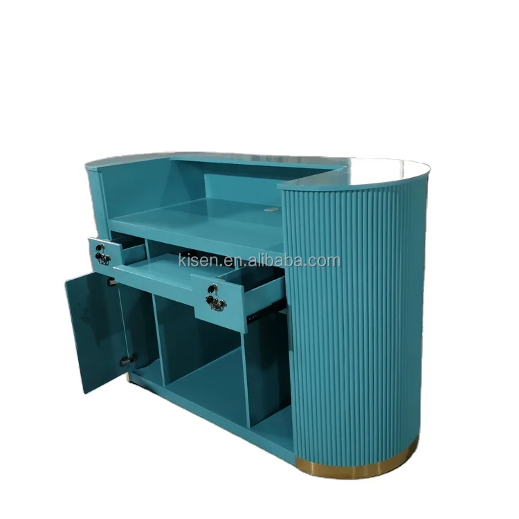 Kisen Modern Linear Reception Desk Pink Black Blue Green Counter Front ...