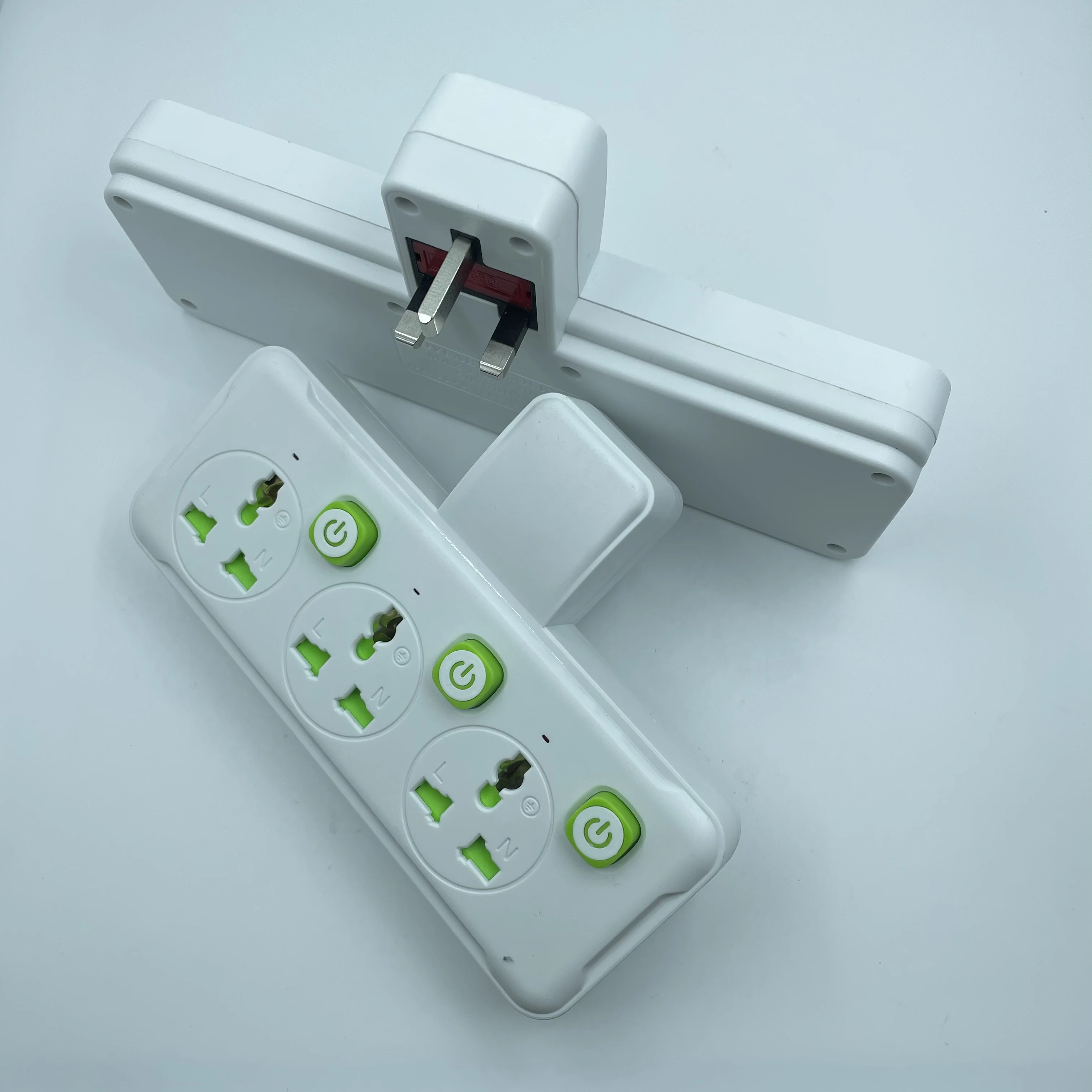 White Universal Hole Adapter Plug. British Head. Gb Plug. Three Flat ...