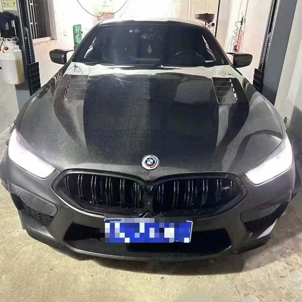 Wet Carbon Fiber V Style Engine Hood Engine Bonnet for BMW M8 Gran ...