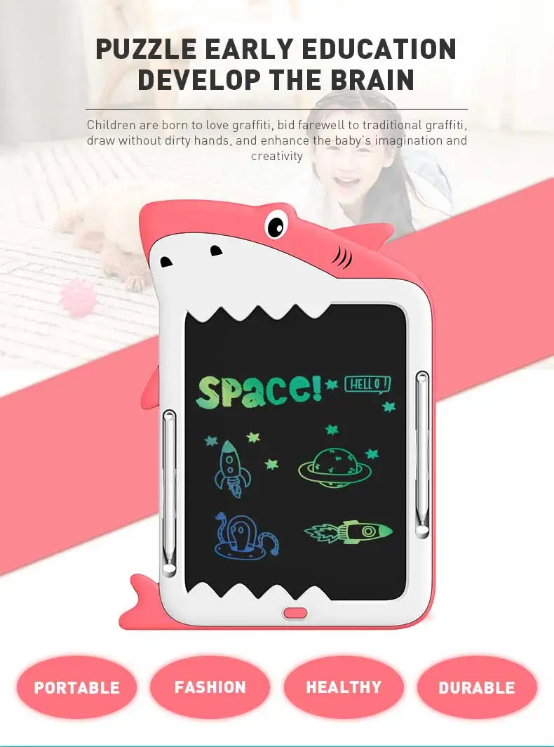 12 Inch Shark Cartoon Lcd Writing Tablet For Children Lcd Writing Board ...