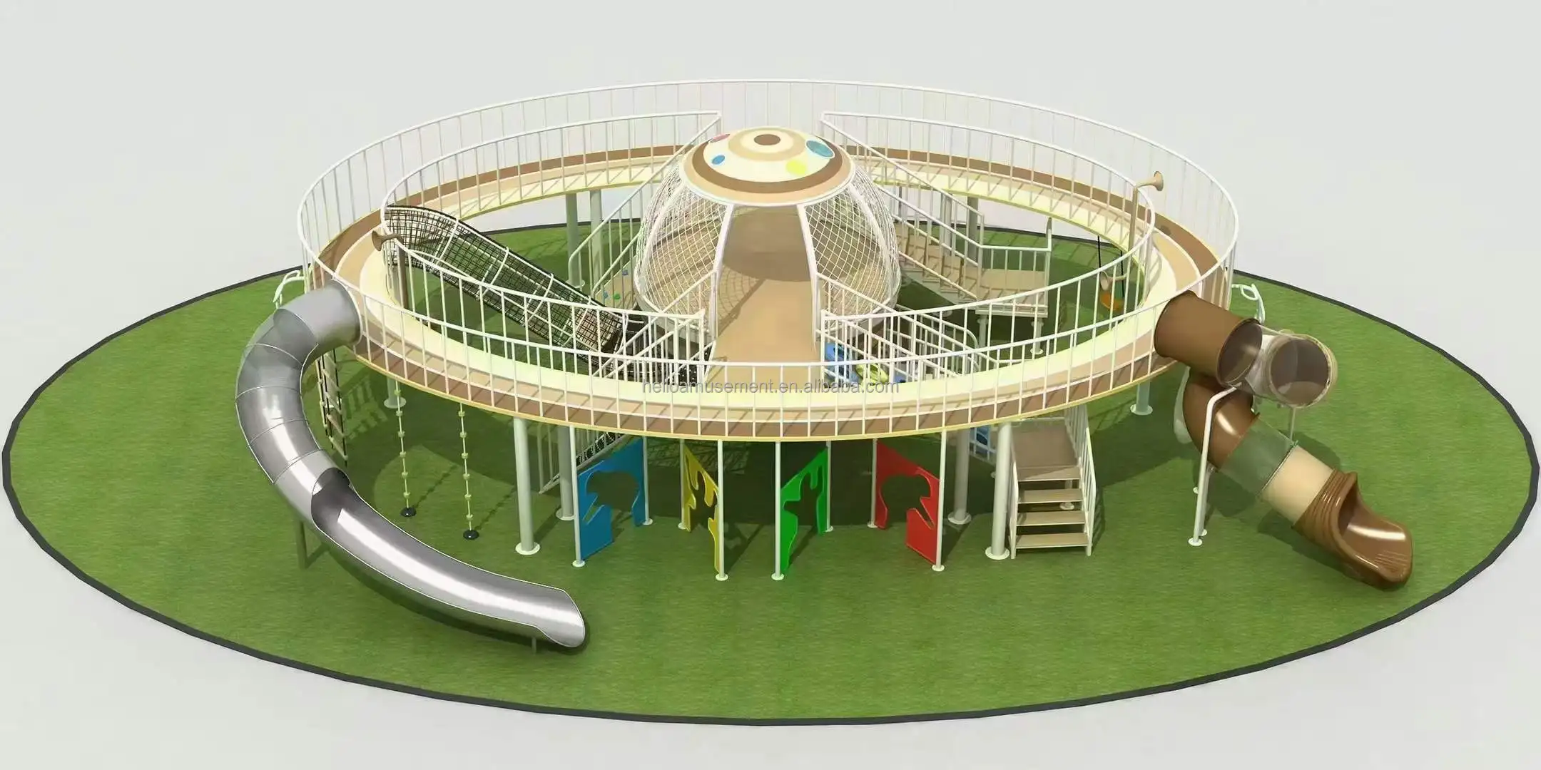 Large Outdoor Stainless Steel Combination Slide Kindergarten Connecting ...