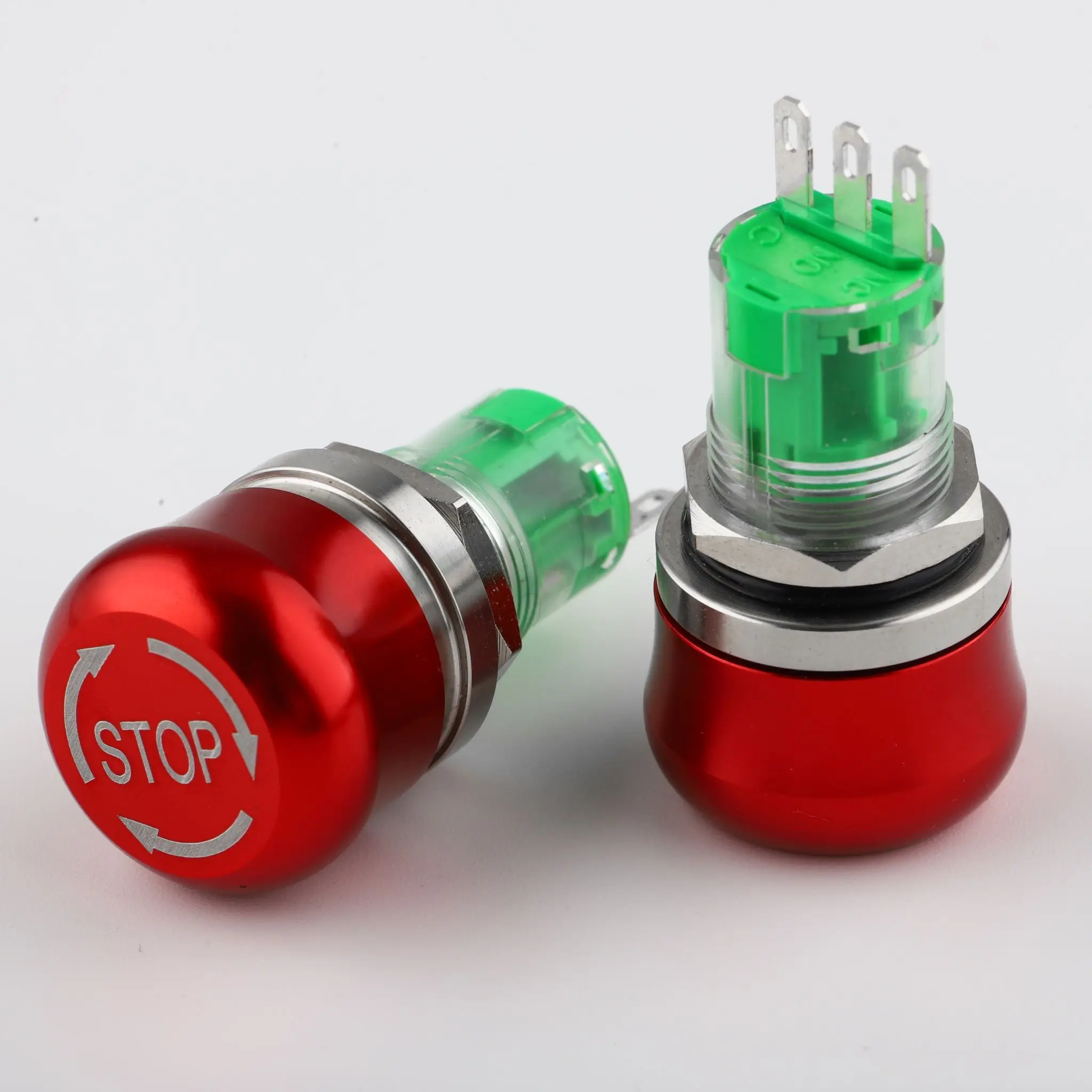 Xce 16mm Emergency Stop Push Button Switch Waterproof 5a 250v Mushroom Head With 3 Pin Terminal ...