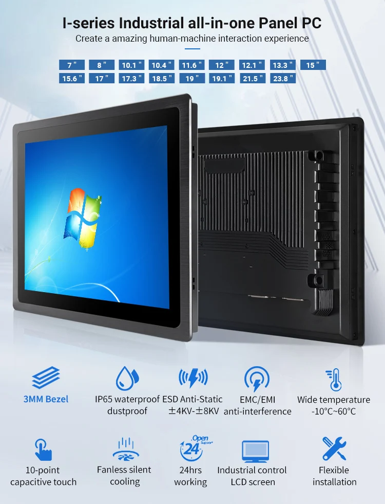 10.4 Multi Sizes Poe Industrial Touch Panel Pc Factory Price J1900 I3 I5 I7 Cpu 4g/8g Ram 64g ...