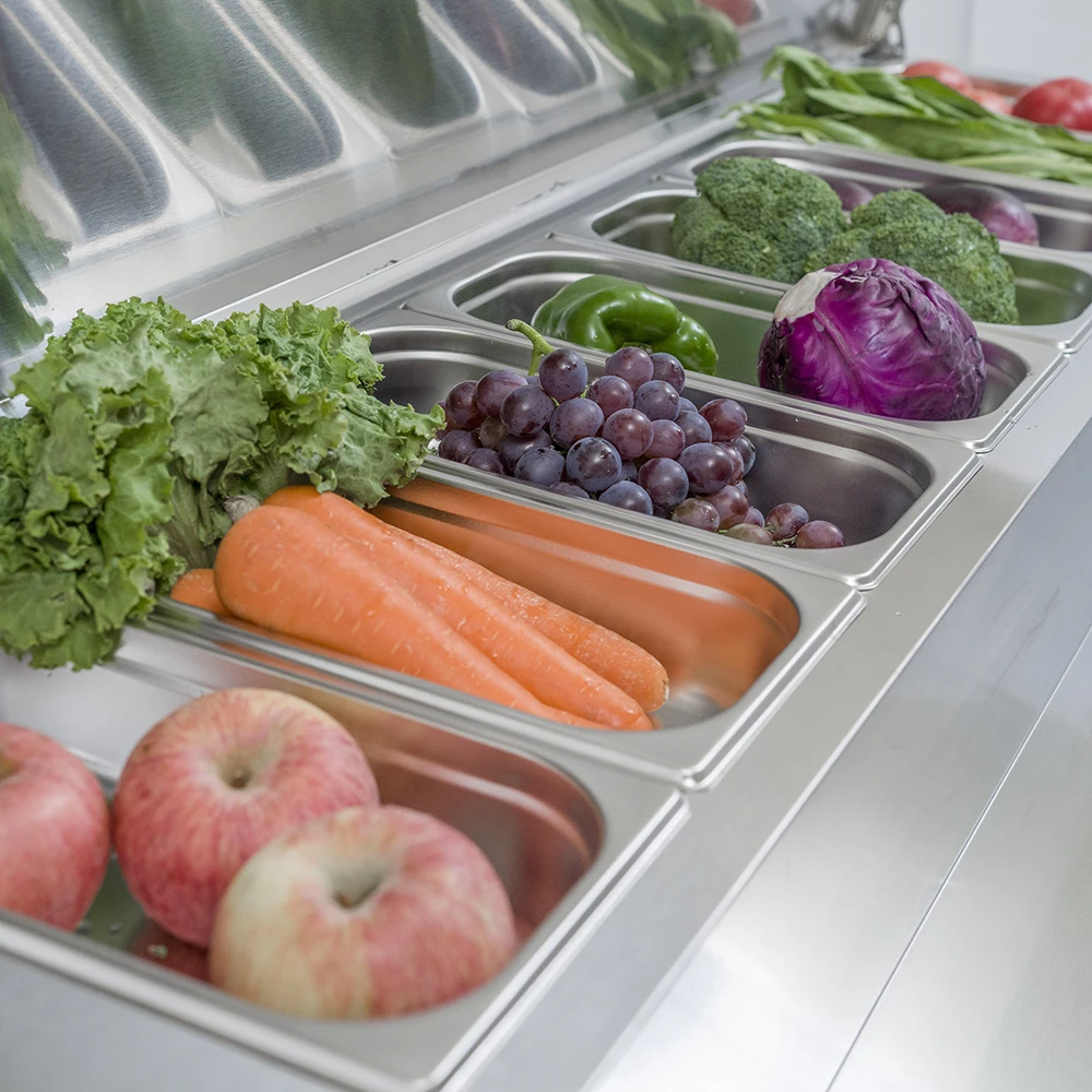 GN1/4*9 Gastronorm Topping Units Shelf 330 Series Refrigeration ...