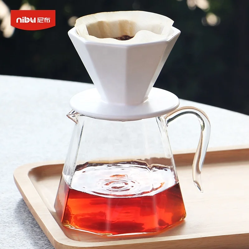 Nibu High Quality Hand Drip Coffee Filter Sharing Kettle Glass Coffee ...