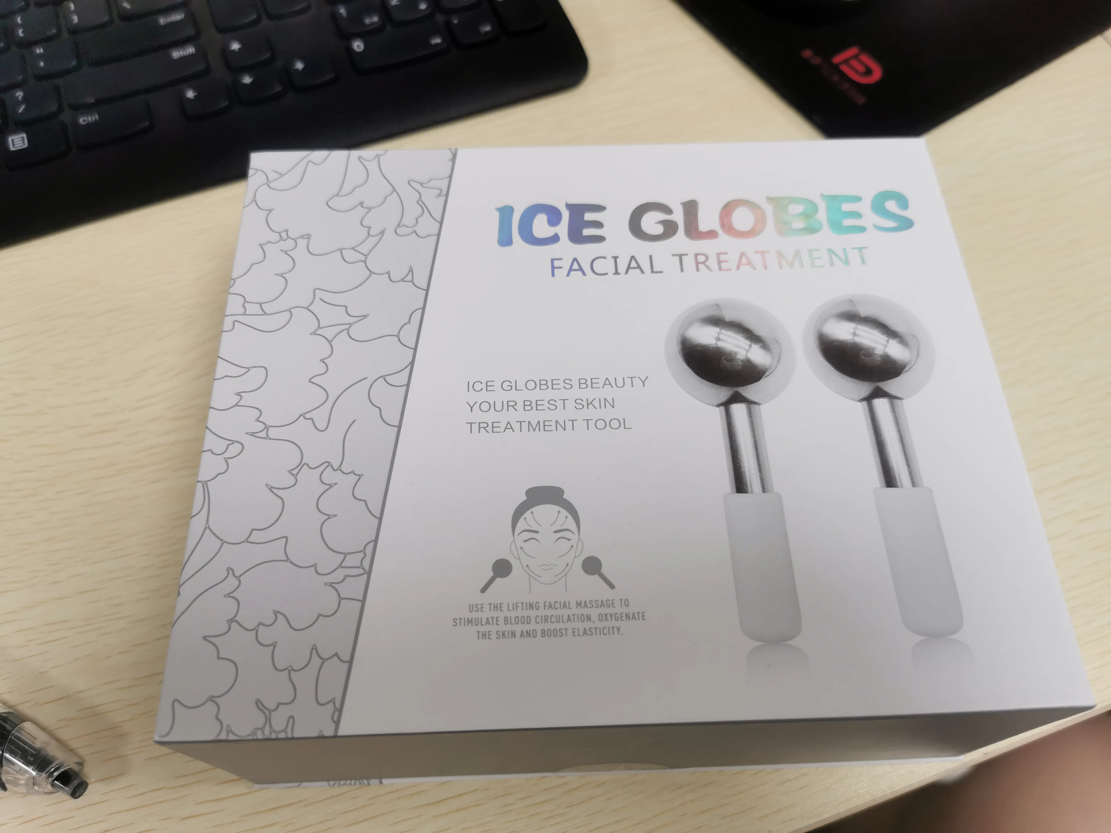 Cooling Stainless Steel Heat Face Massager Reduce Dark Circles Wrinkles ...