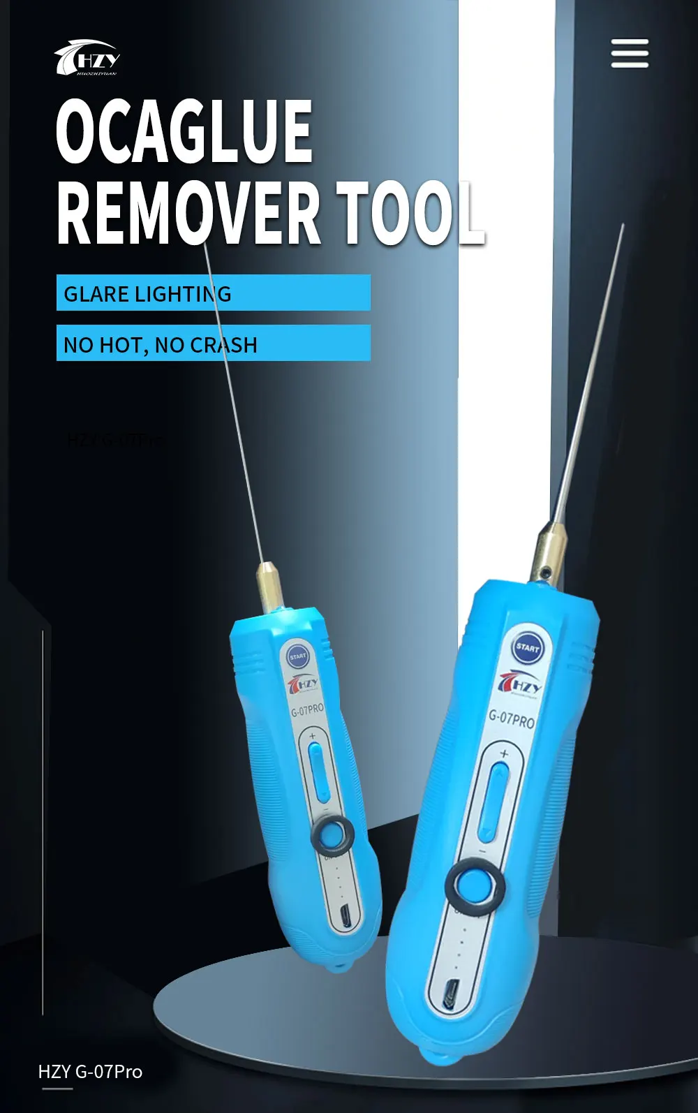 HZY G-07Pro Electric OCA Glue Remover Tool with Green Lamp for Phone ...