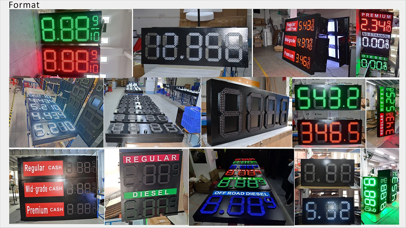 Outdoor Digital Fuel Price Signs LED Number Display Price Signboard ...