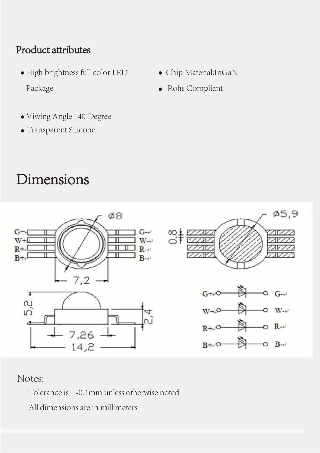 High Power Led Diode Rgbw Chips 4in1 8w Rgbw Super Bright Shenzhen High ...