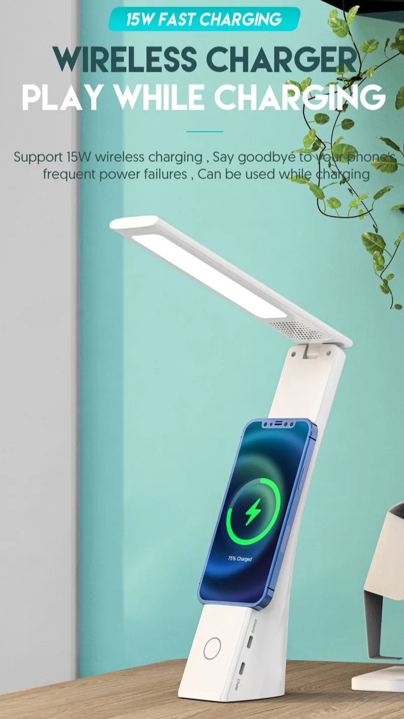 Bedside Lamp Wireless Charger Multifunctional Wireless Charger Lamp ...