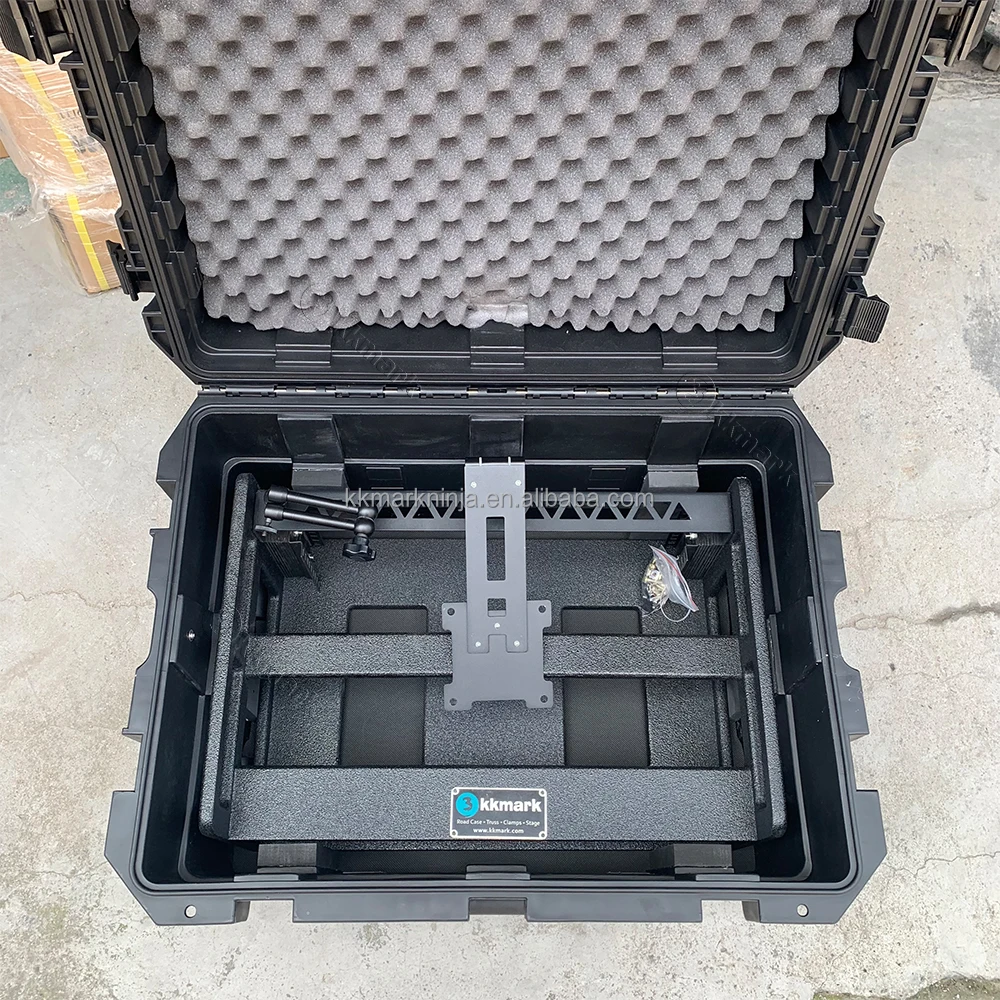 Custom Foldable 2U 3U Dual Monitor Flight Case for Two Dell 24'' Touch ...