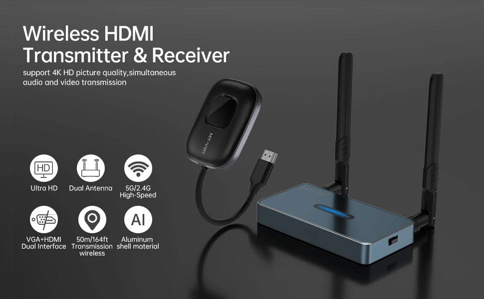 50m HDMI Wireless Extender - MT-VIKI 4K Transmitter Kit