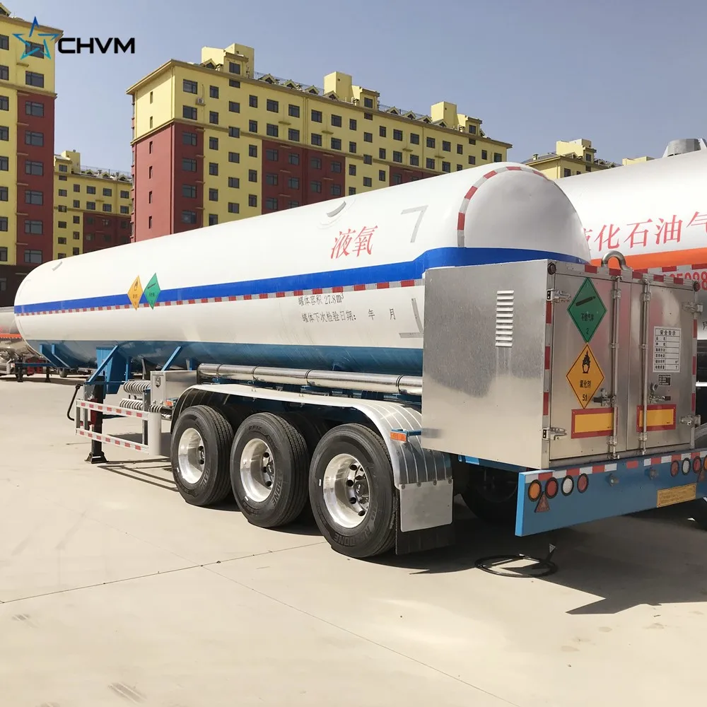 27.8 M3 Cryogenic Lo2 Transportation Tank Trailer Liquid Cold Oxygen ...