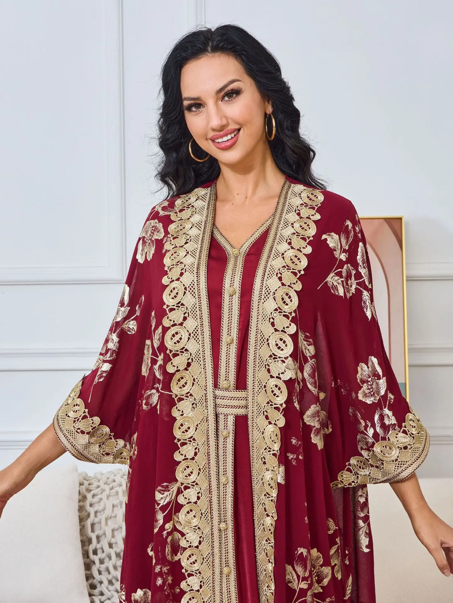 2260 Kuwii 2024 New Middle East Women's Stamped Robe Saudi Arabian ...