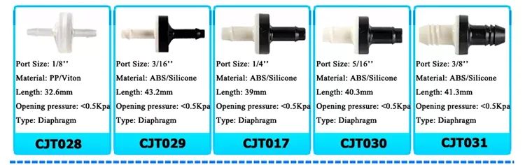 Micro Mini Plastic Spring One Way Non Return Ball Diaphragm Check Valve ...