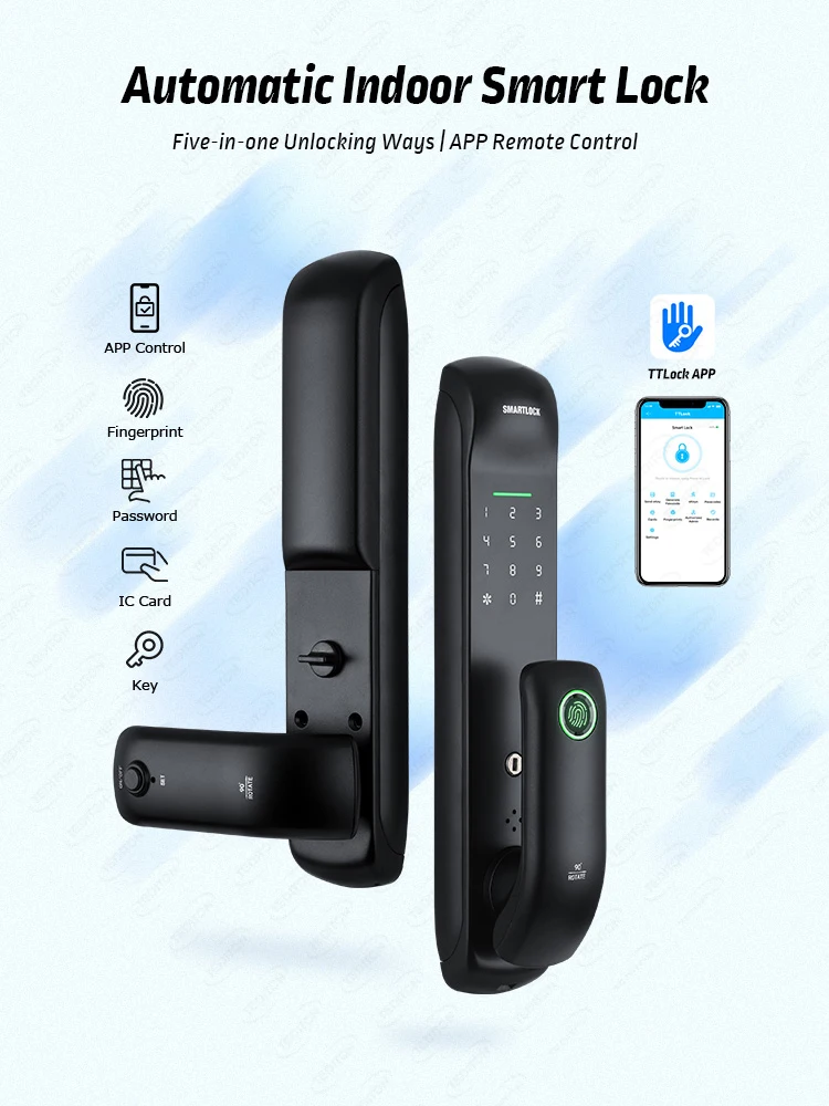 Tediton Waterproof Ttlock App Smart Door Lock Biometric Lock for Home Hotel