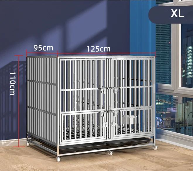 Stainless Steel Metal Design Square Plush Dog Cage Mesh Pet Kennel With ...