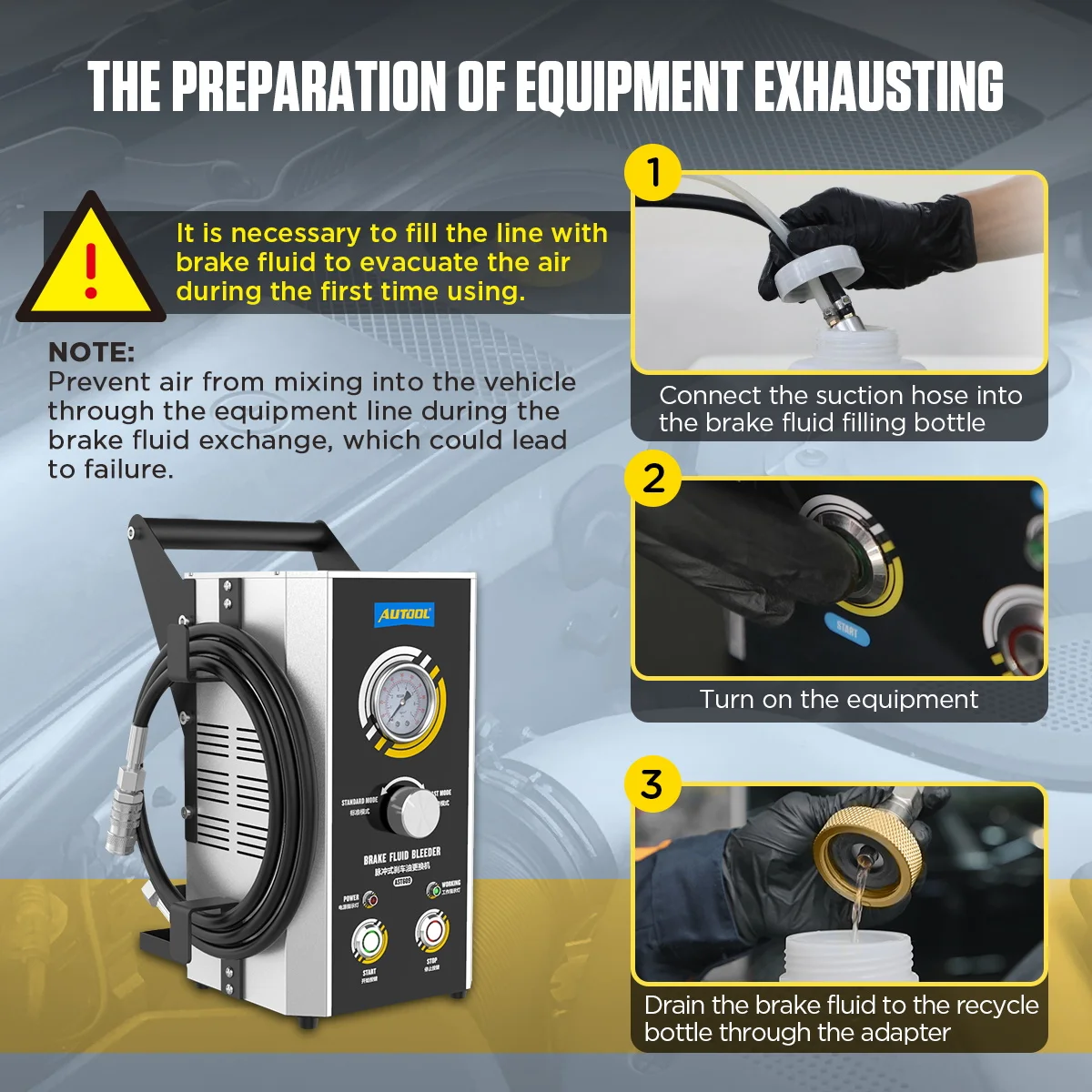 AUTOOL AST609 Brake Fluid Pressure Bleeder - Universal Tester